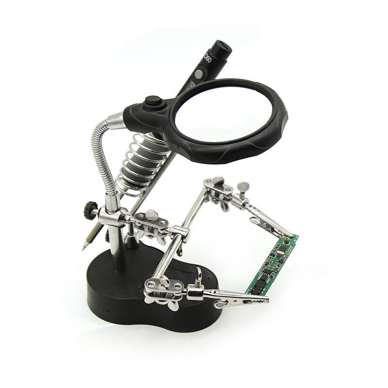 Sequre DIY PCB Welding Auxiliary Clamp Magnifier with LED light